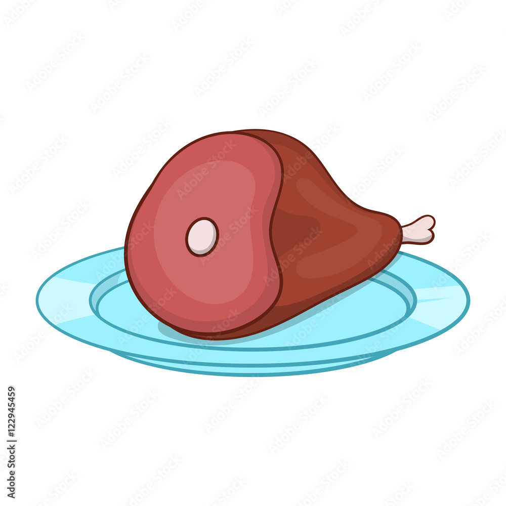 Ham or gammon icon in cartoon style isolated on white background vector ...