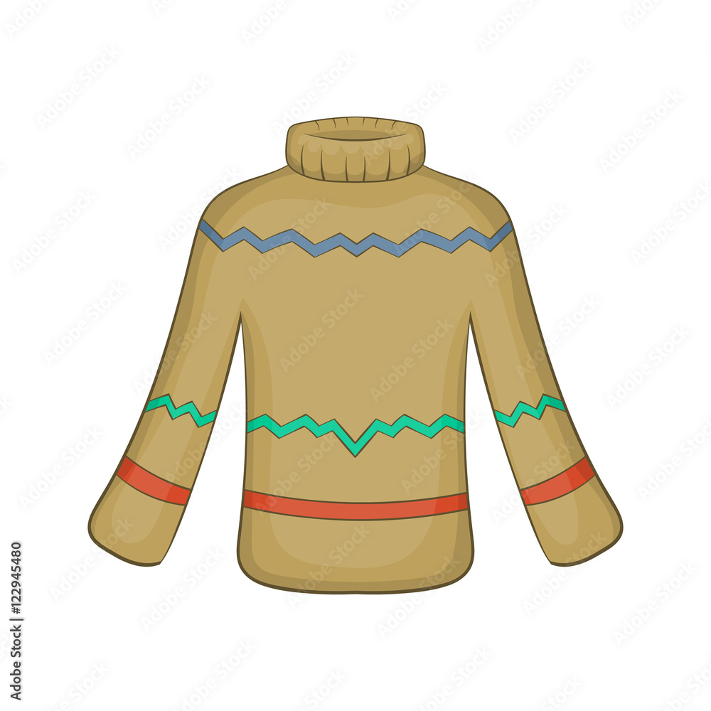 Cute winter sweater icon in cartoon style isolated on white background ...