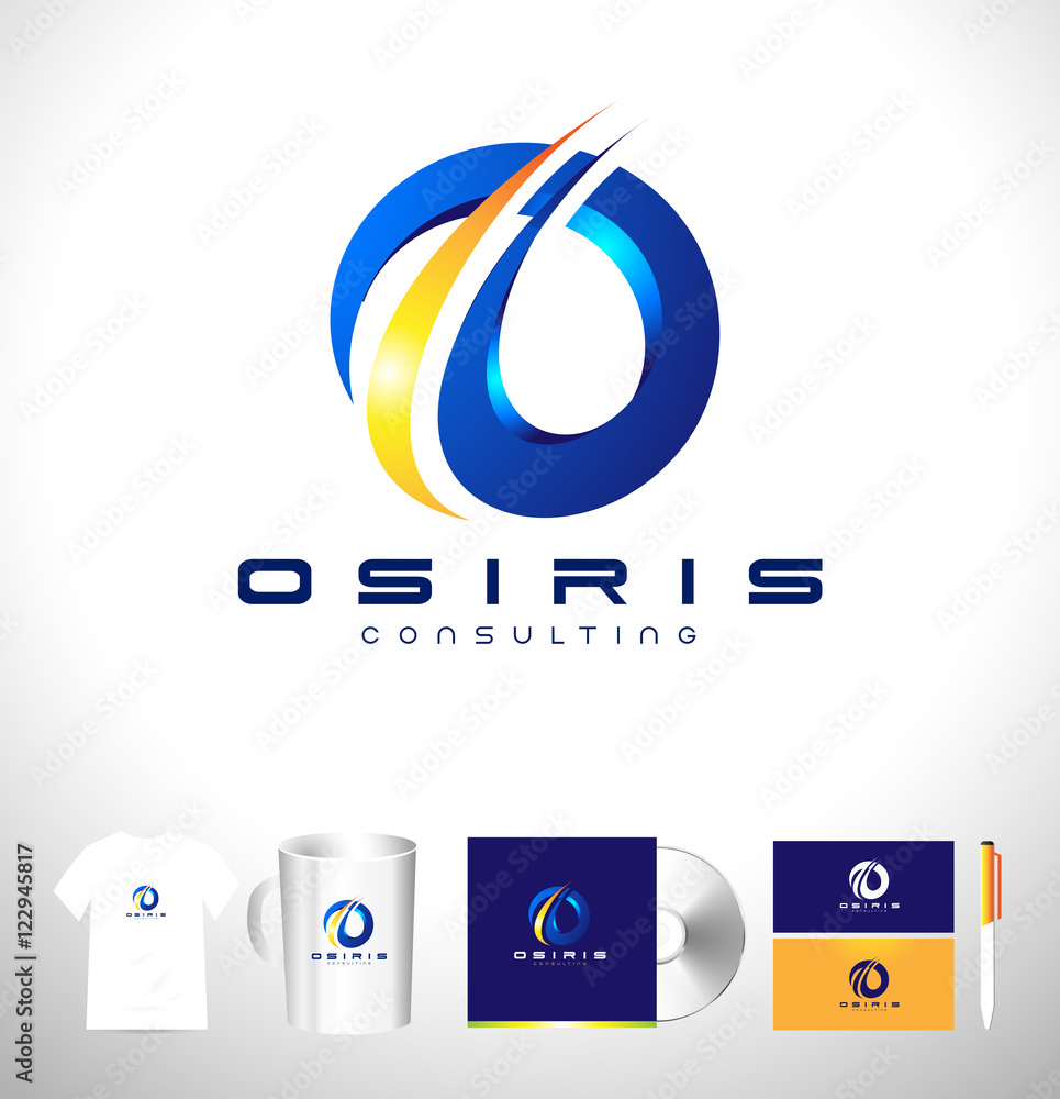 Blue business corporate logo design Letter O Stock Vector | Adobe Stock