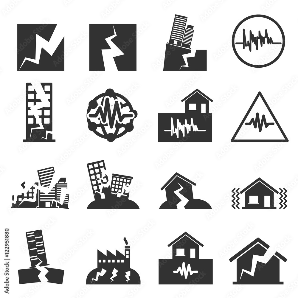 Earthquake Icon Stock Vector | Adobe Stock