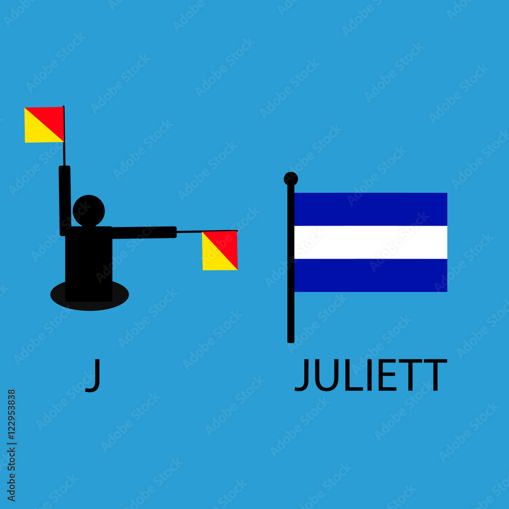 International marine signal flag, sea alphabet , vector illustration ...