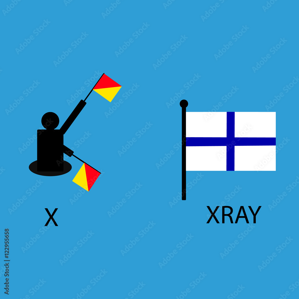 International marine signal flag, sea alphabet , vector illustration ...