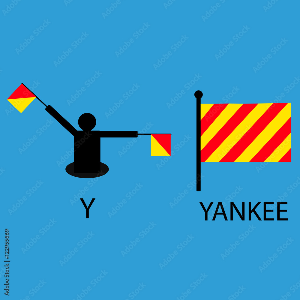 International marine signal flag, sea alphabet , vector illustration, semaphore, communication ...