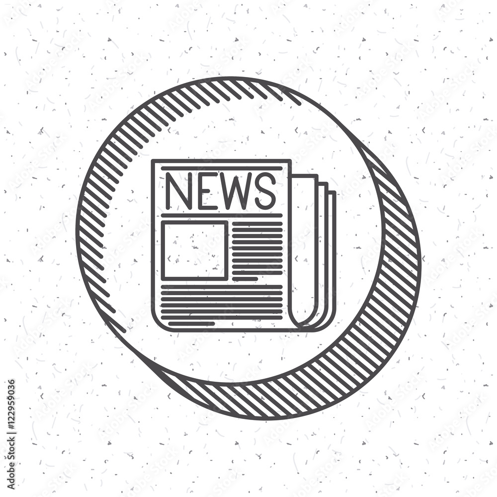 Newspaper icon. News media communication broadcasting theme. Texture ...