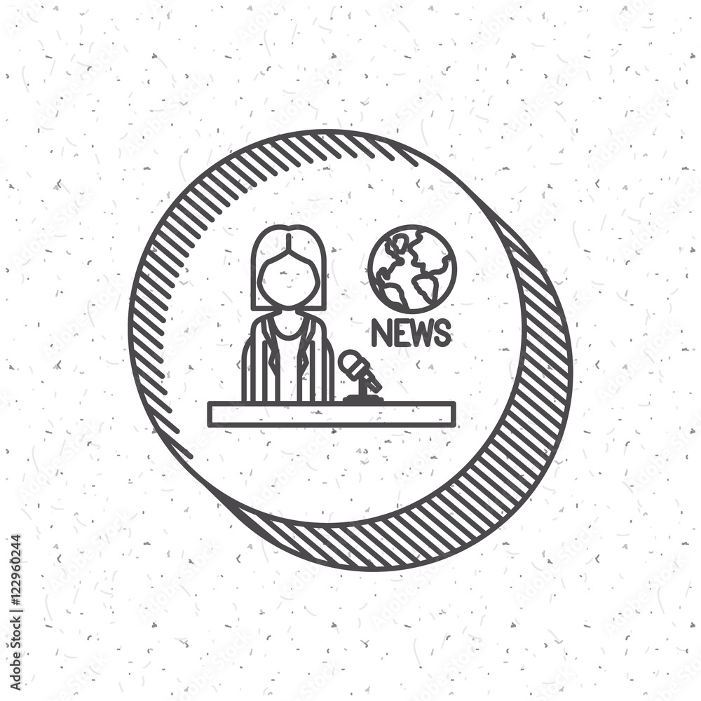 News Presenter icon. News media communication broadcasting theme ...