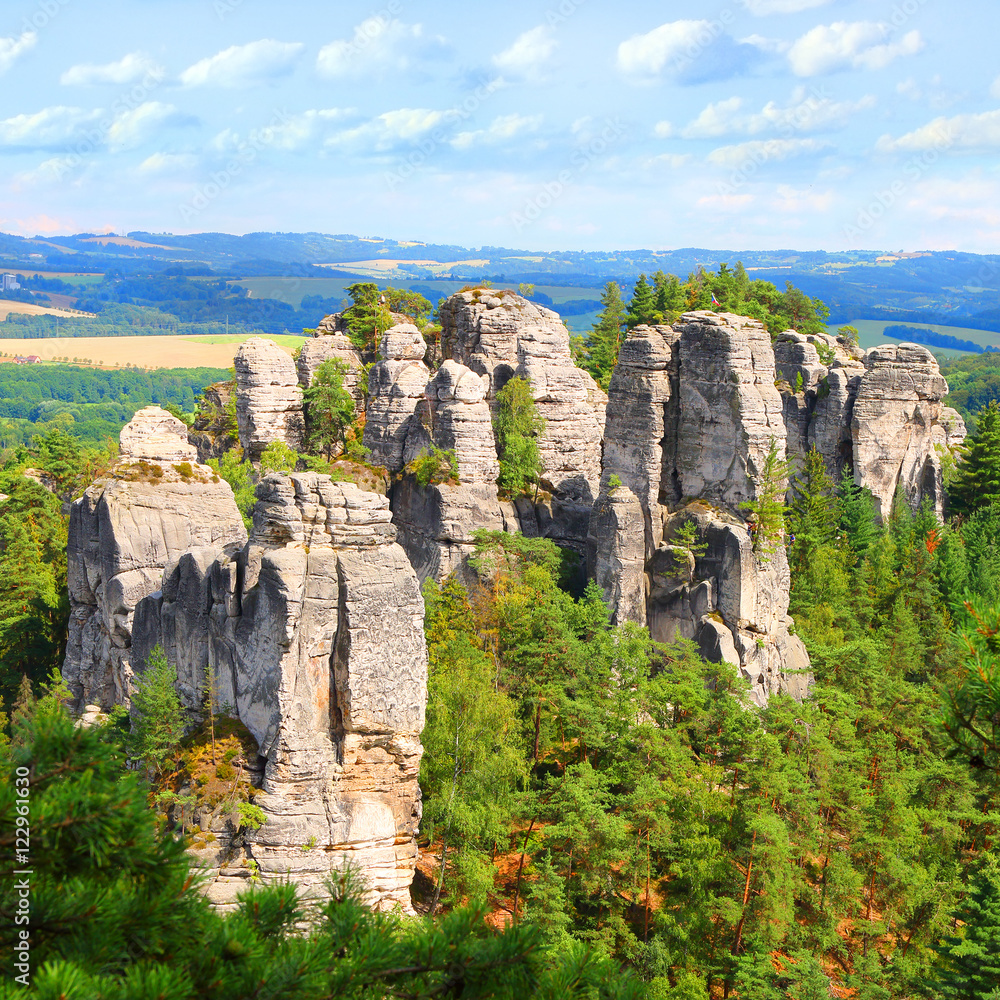 Amazing rock formation from sandstone towers in beautiful landscape ...