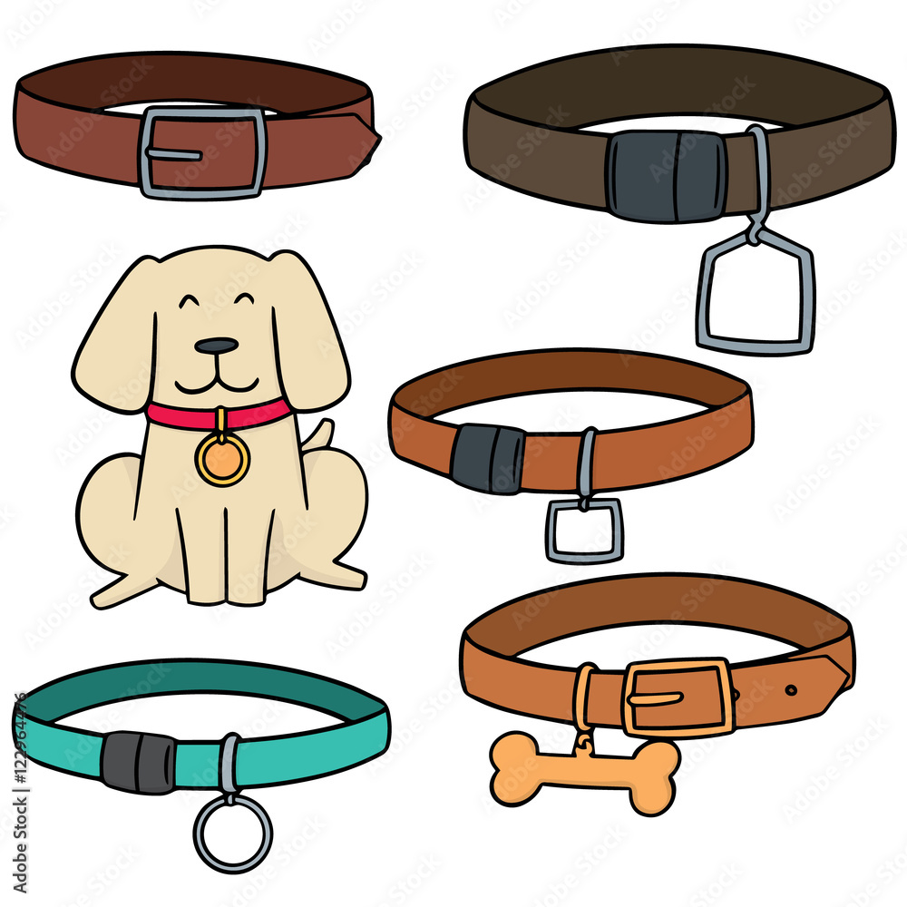 vector set of dog collar Stock Vector | Adobe Stock