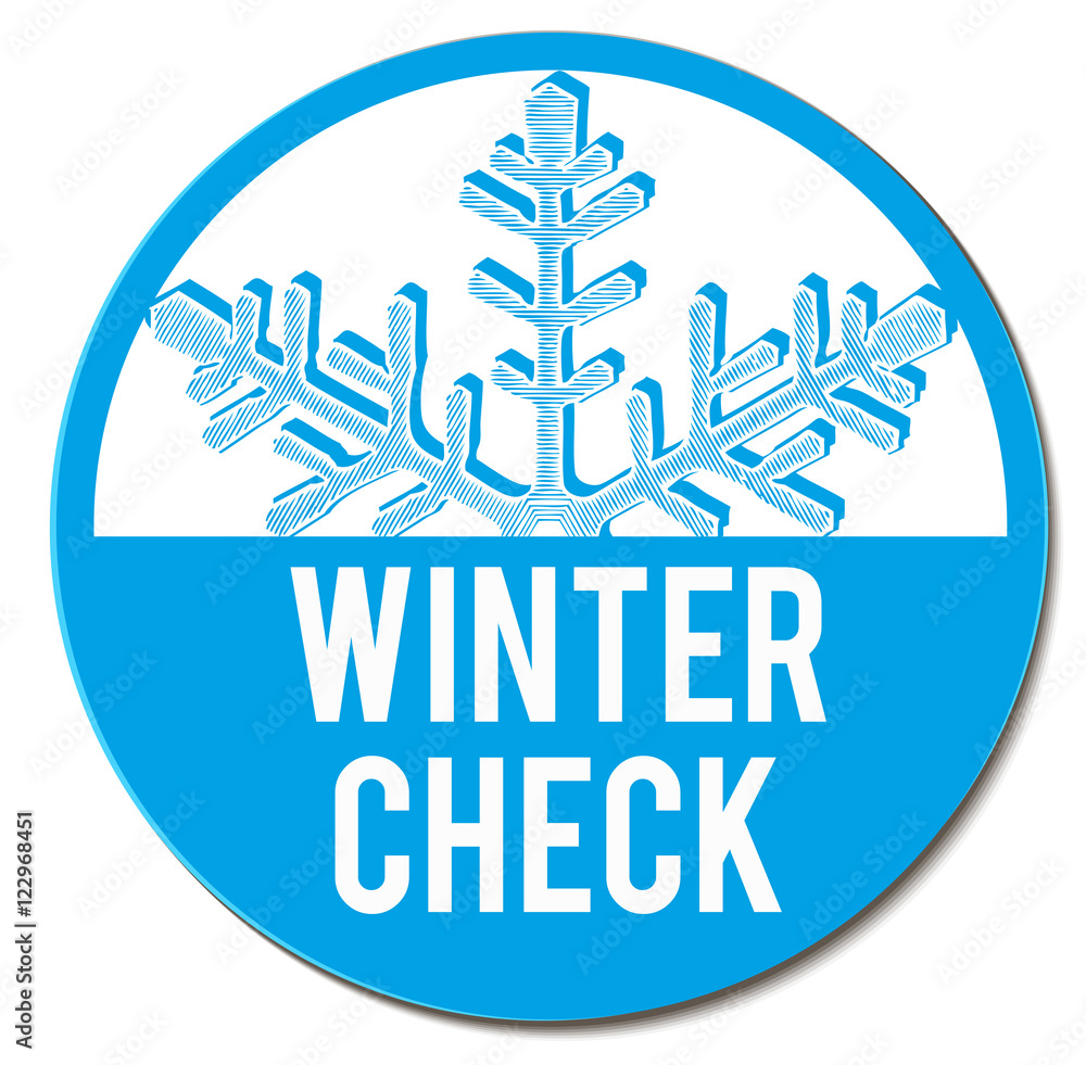 Vecteur Stock Wintercheck - Button mit Schneeflocke und Typo | Adobe Stock