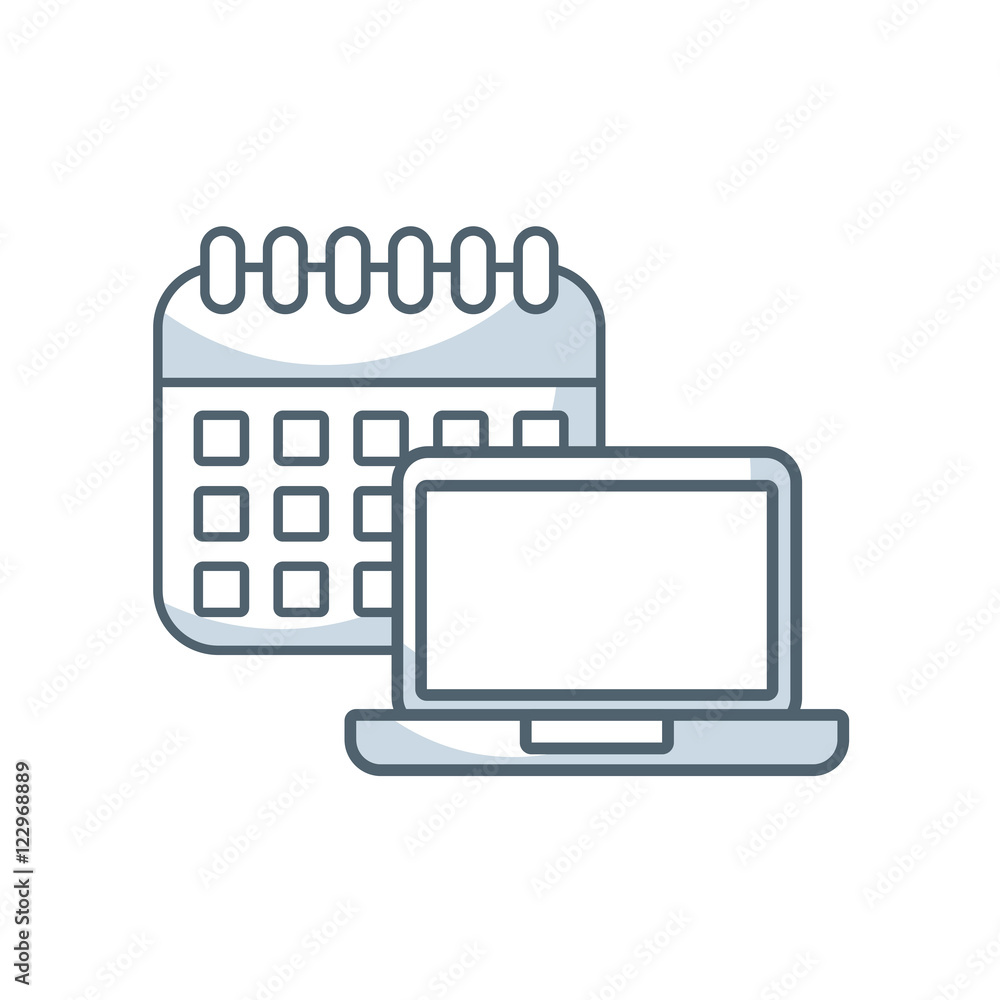 calendar reminder with business icon vector illustration design Stock ...