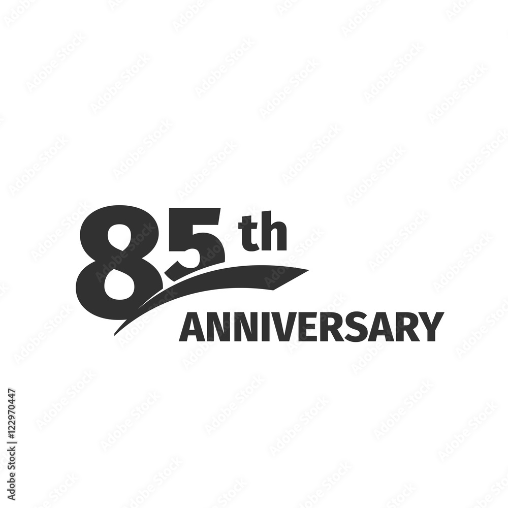Isolated abstract black 85th anniversary logo on white background. 85 ...