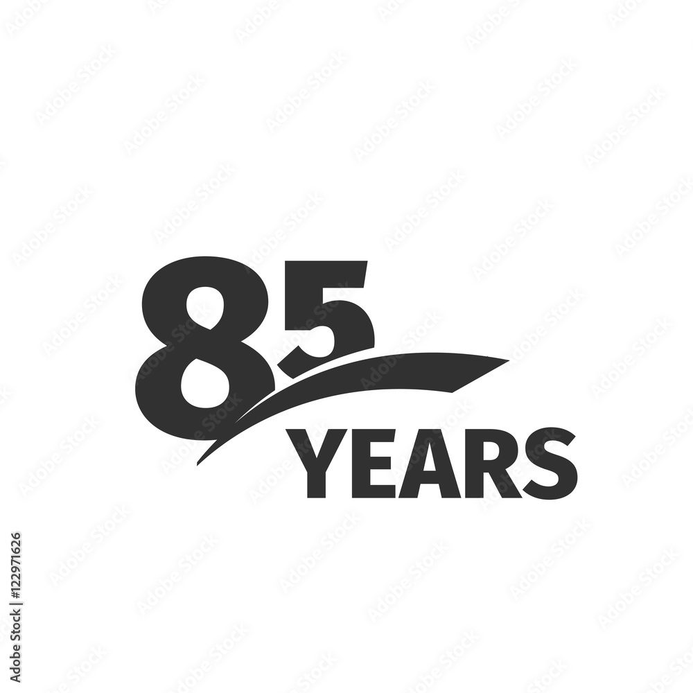 Isolated abstract black 85th anniversary logo on white background. 85 ...