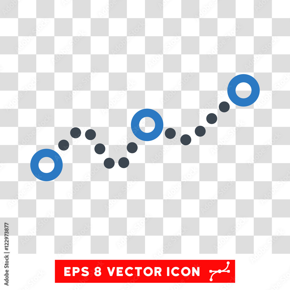 Vector Dotted Chart EPS vector pictograph. Illustration style is flat ...