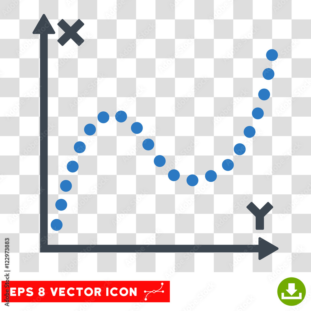 Vector Dotted Plot EPS vector pictogram. Illustration style is flat ...