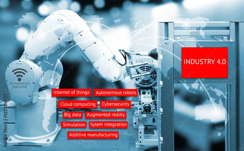 Industry 4.0 concept image , Cyber Physical Systems concept , Automate ...