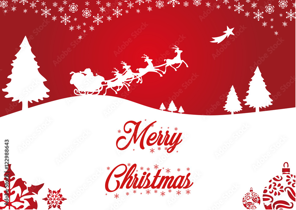 Carte de noel Joyeux noel rouge Stock Vector | Adobe Stock