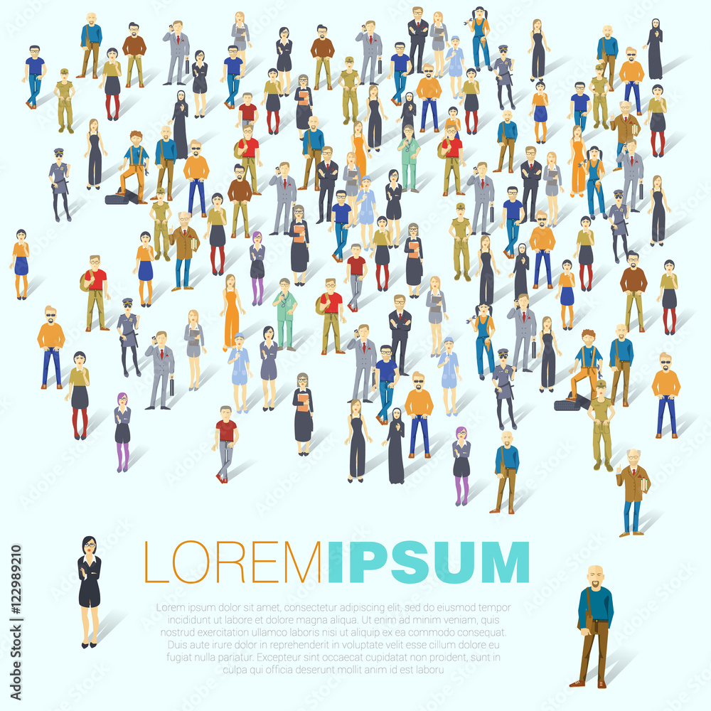 Human crowd vector presentation template Stock Vector | Adobe Stock