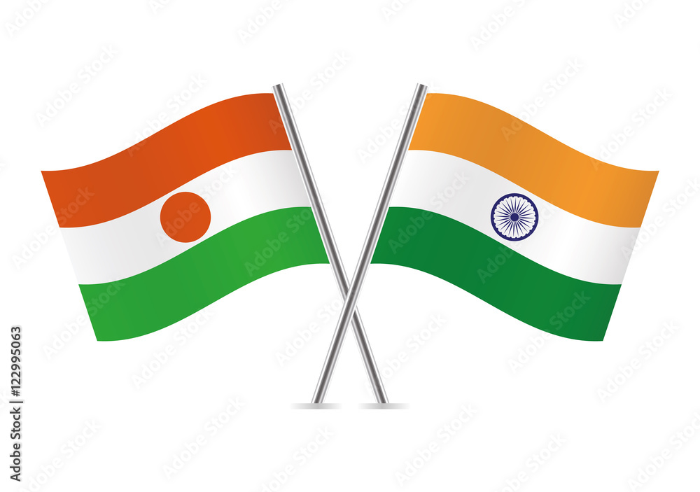 Niger and India flags. Vector illustration. Stock Vector | Adobe Stock