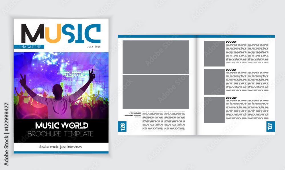 Music newspaper template, vector Stock Vector | Adobe Stock