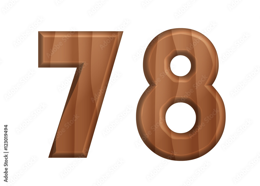 Nature wooden texture font-32 number Stock Vector | Adobe Stock