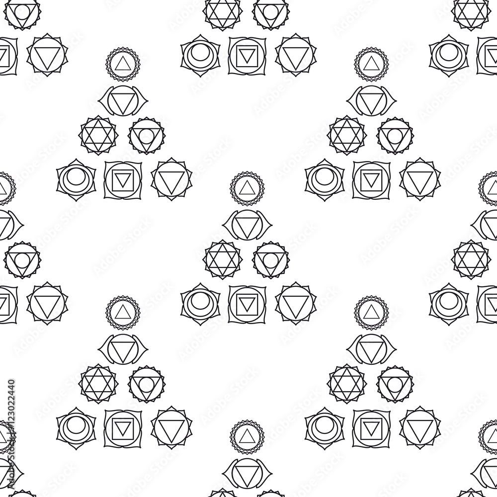 abstract geometric background, seven human chakras, vector seaml Stock ...