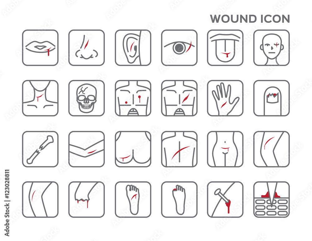wound icon vector, bleeding on skin Stock Vector | Adobe Stock