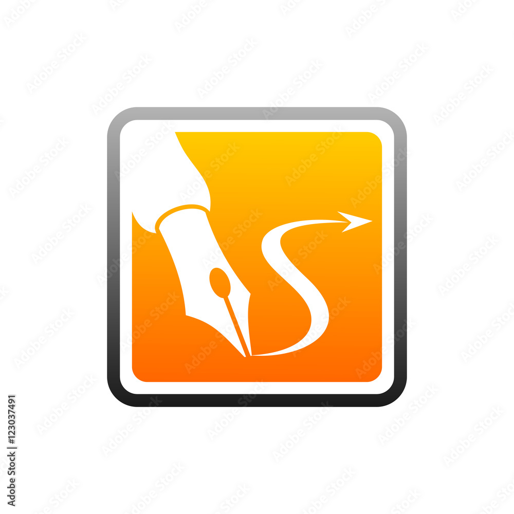 Scrib Pen Arrow Logo Icon Stock Vector | Adobe Stock