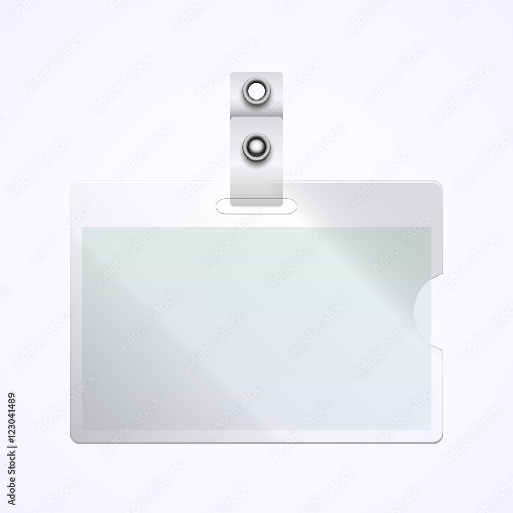 Vector Name Tag on white background. Identification blank. Vector ...