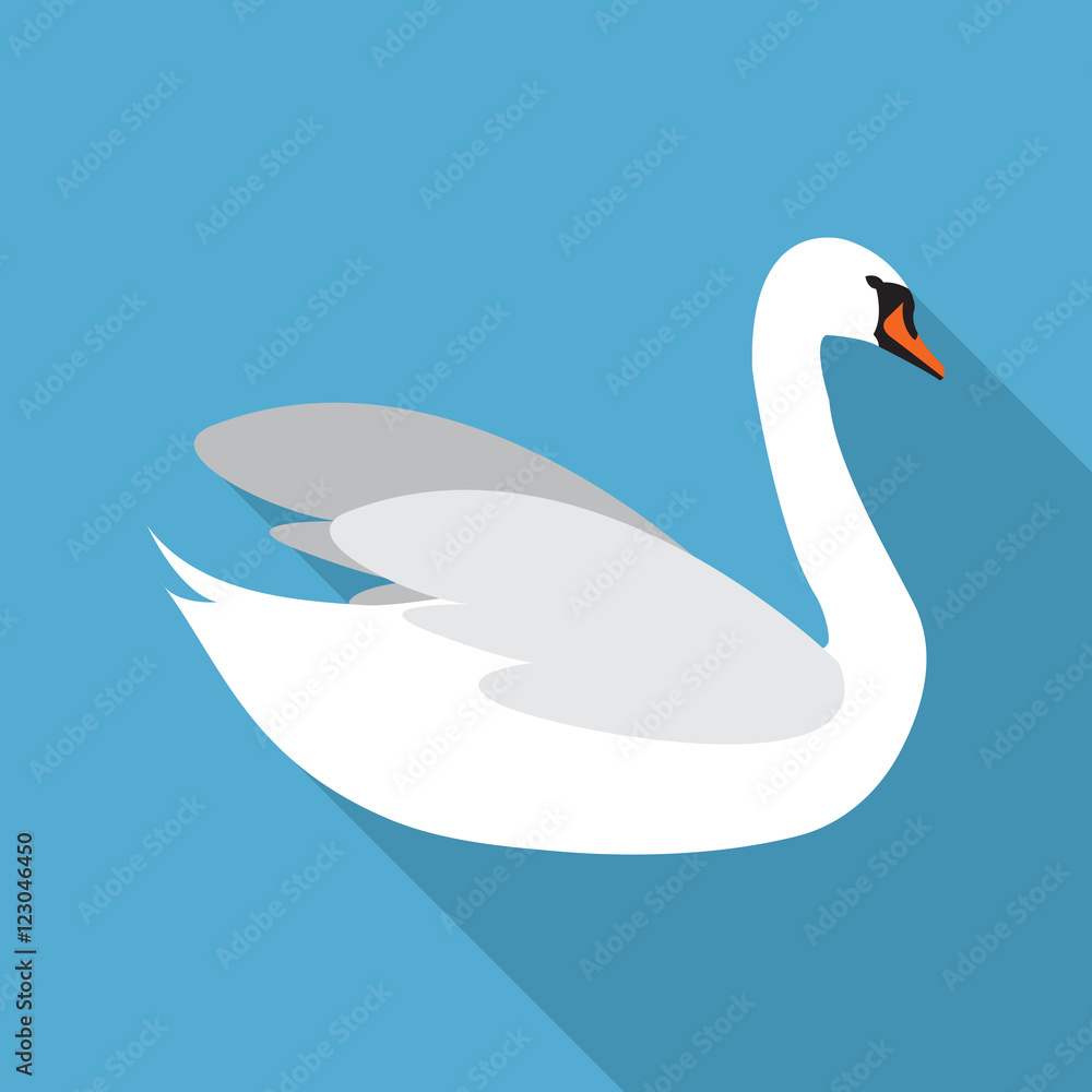 Swan flat icon on isolated transparent background. Stock Vector | Adobe ...