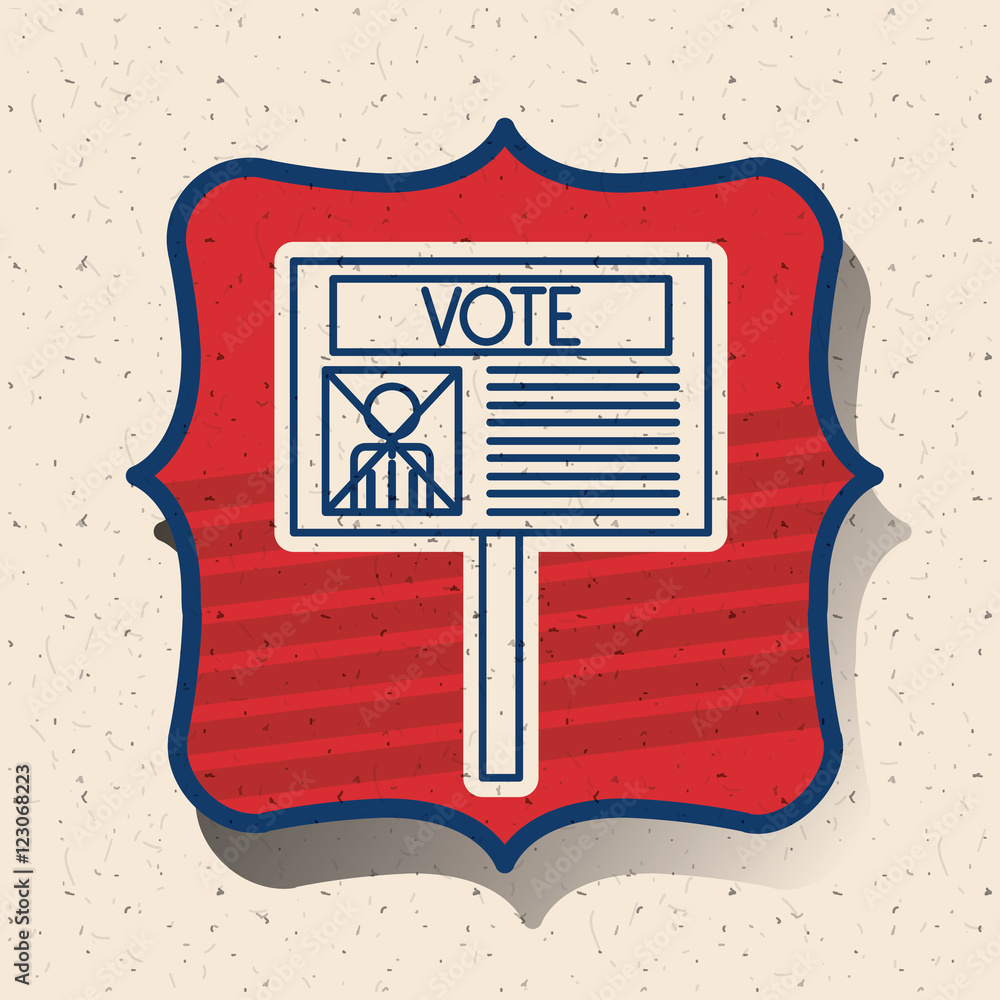 Card inside frame icon. Vote election nation and government theme ...