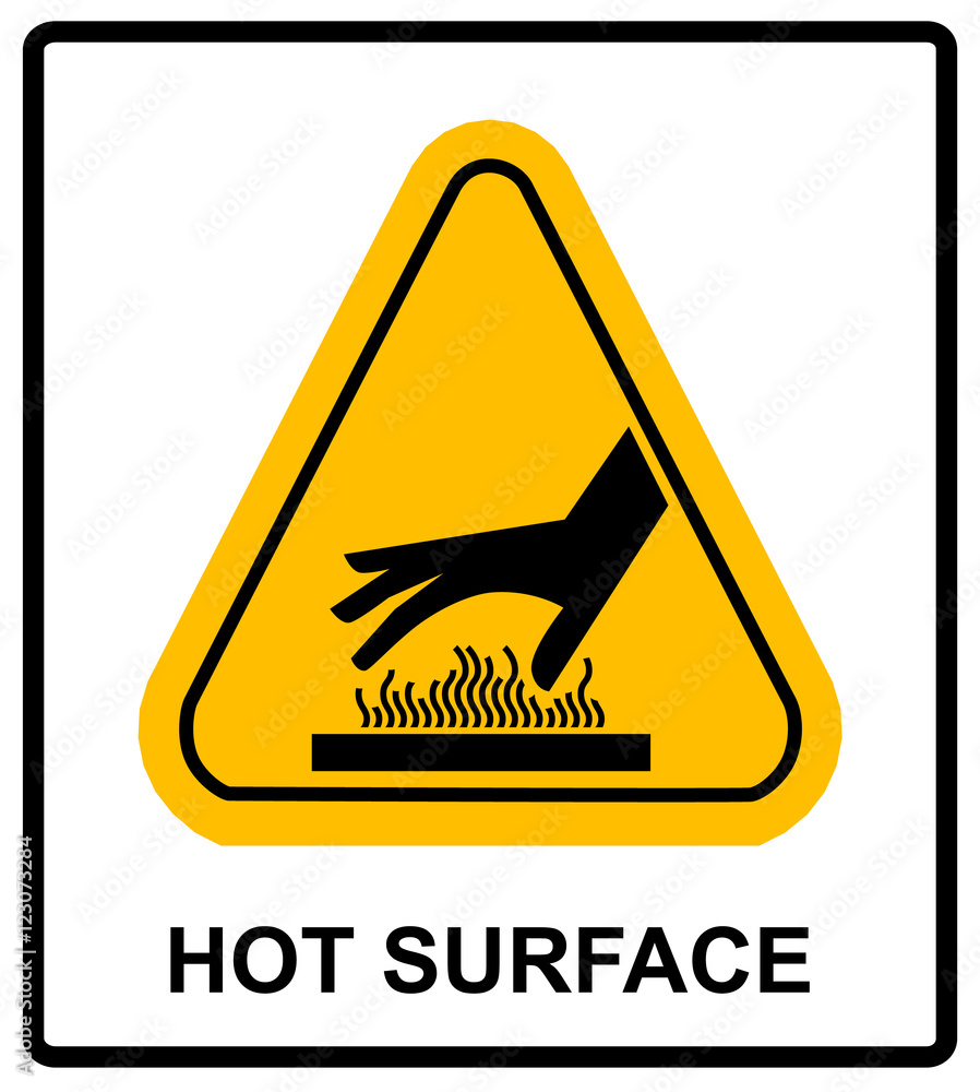do not touch hot surface danger signs illustration vector Stock Vector ...