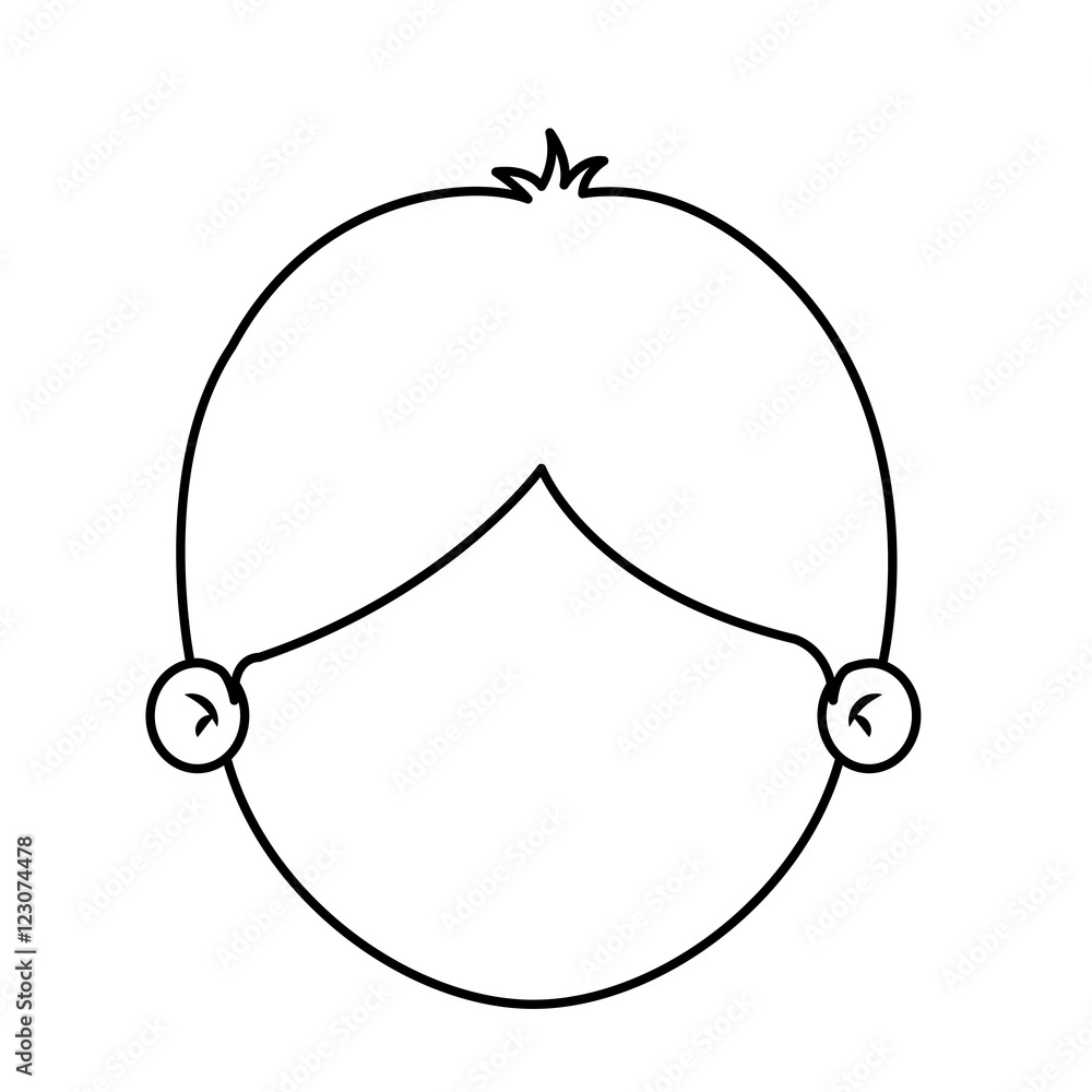 Boy cartoon head icon. Kid child little and people theme. Isolated ...