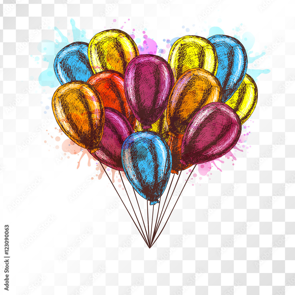 Balloons on transparent background. Stock Vector | Adobe Stock