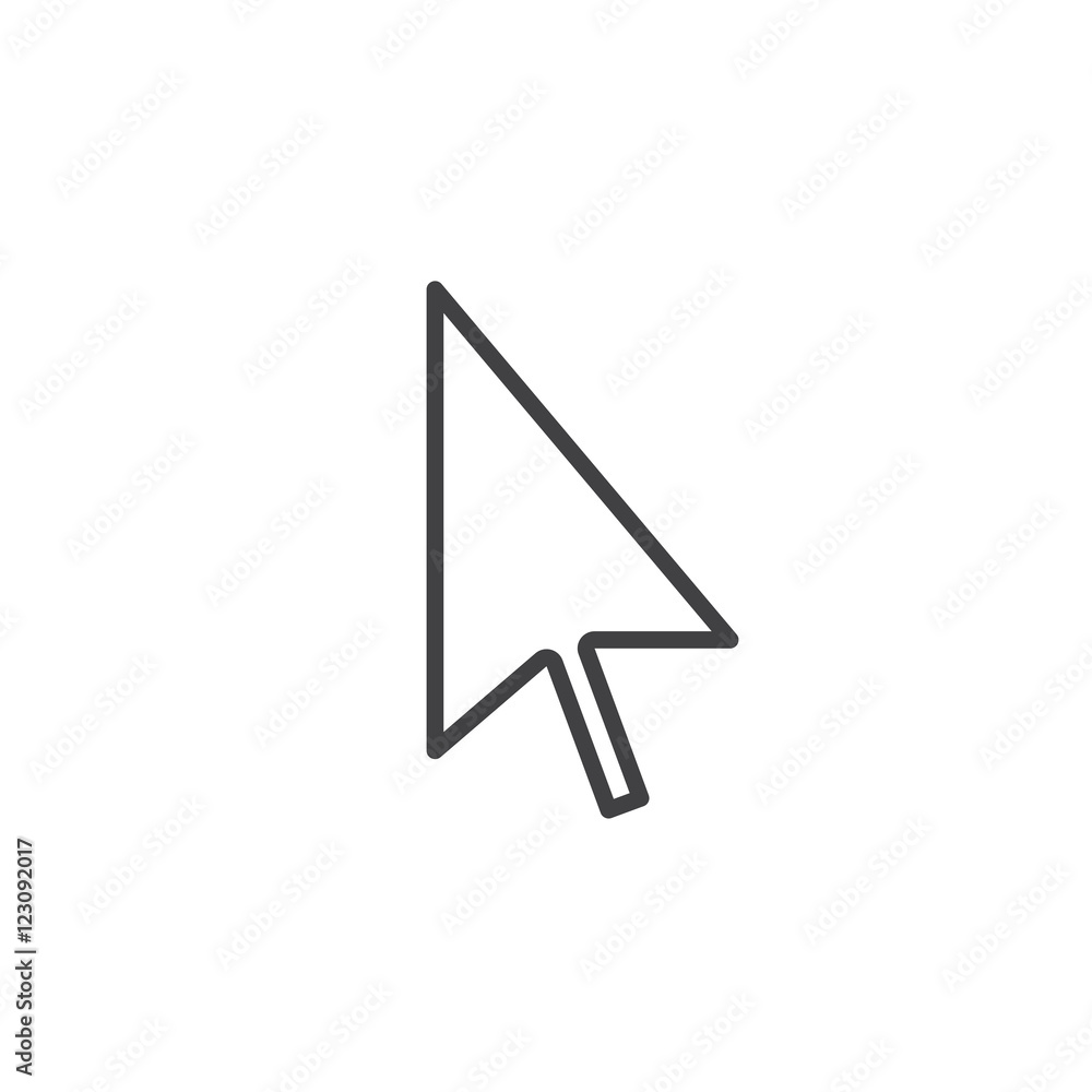 mouse pointer line icon, outline vector logo illustration, linear ...