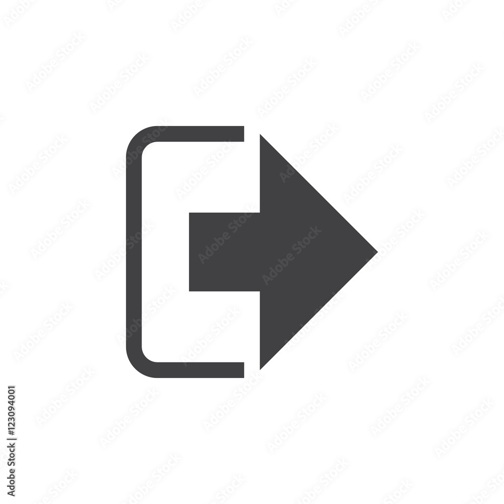 Sign out icon vector, solid logo illustration, pictogram isolated on ...