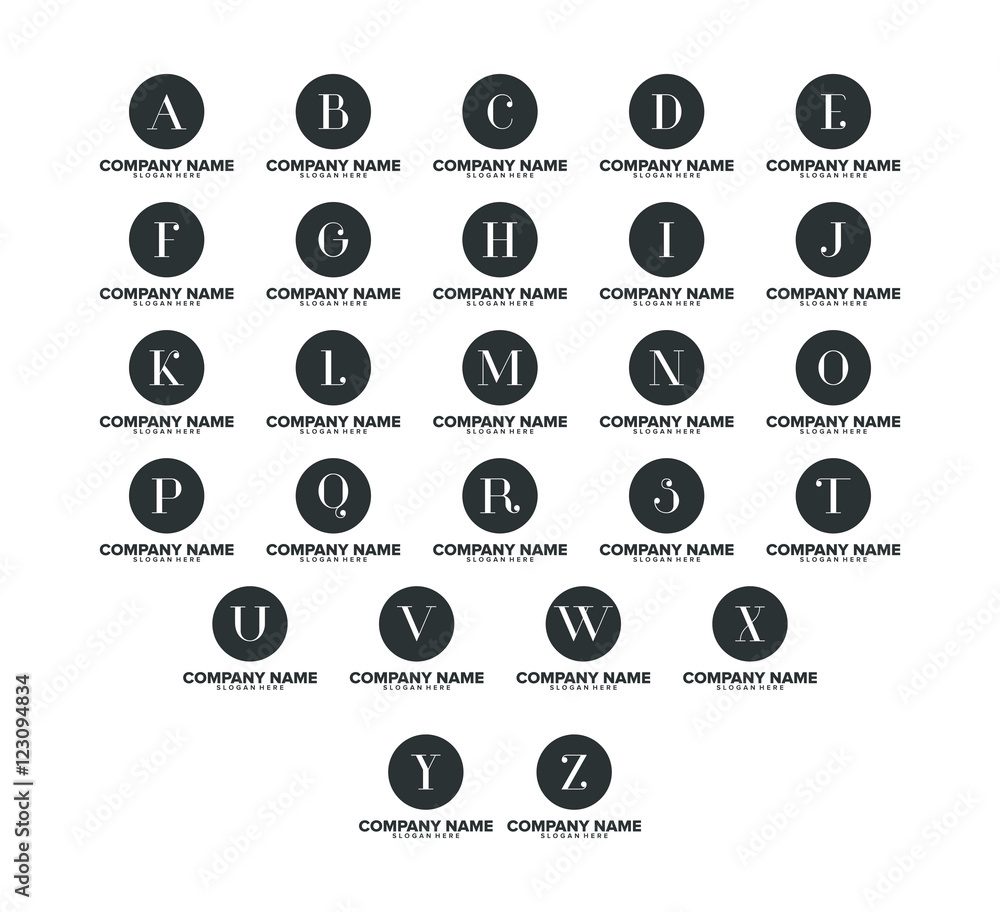 Simple logo Initial A - Z Vector illustration Stock Vector | Adobe Stock