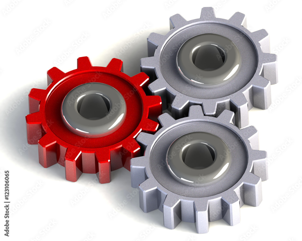 Zahnrad Rot Stock-Illustration | Adobe Stock