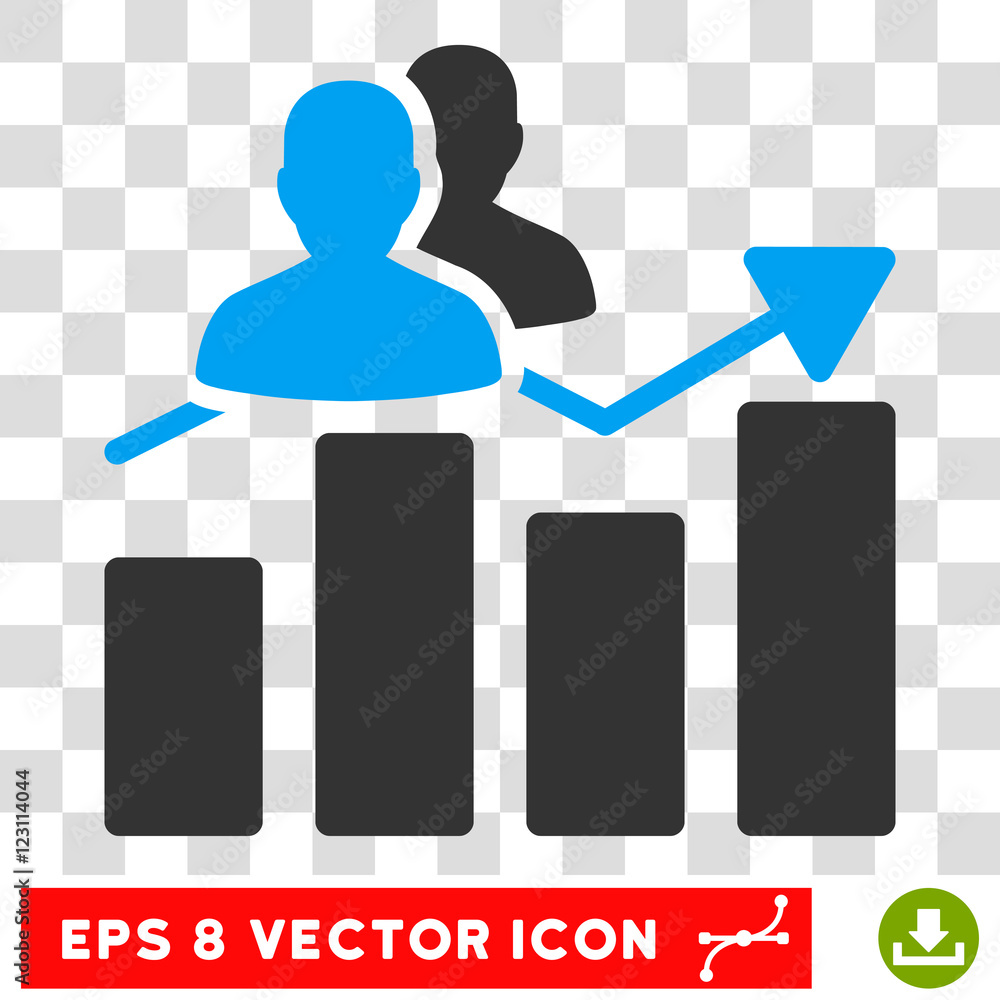 Vector Audience Graph EPS vector pictograph. Illustration style is flat ...