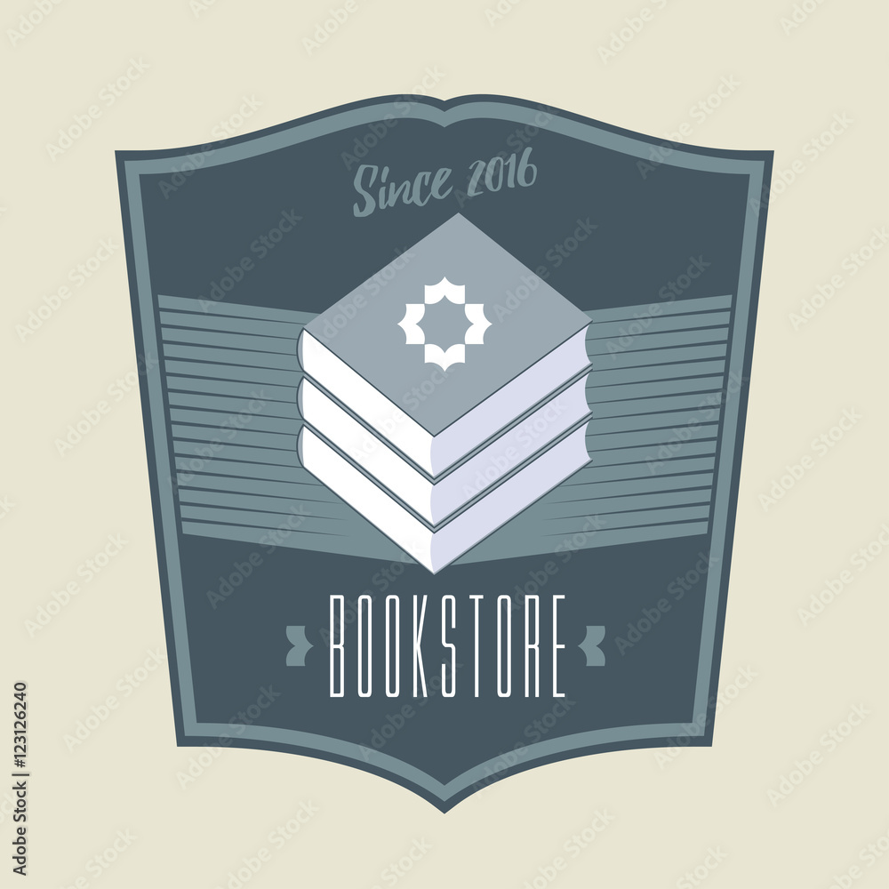 Bookstore, bookshop vector sign, icon, symbol, emblem, logo Stock ...