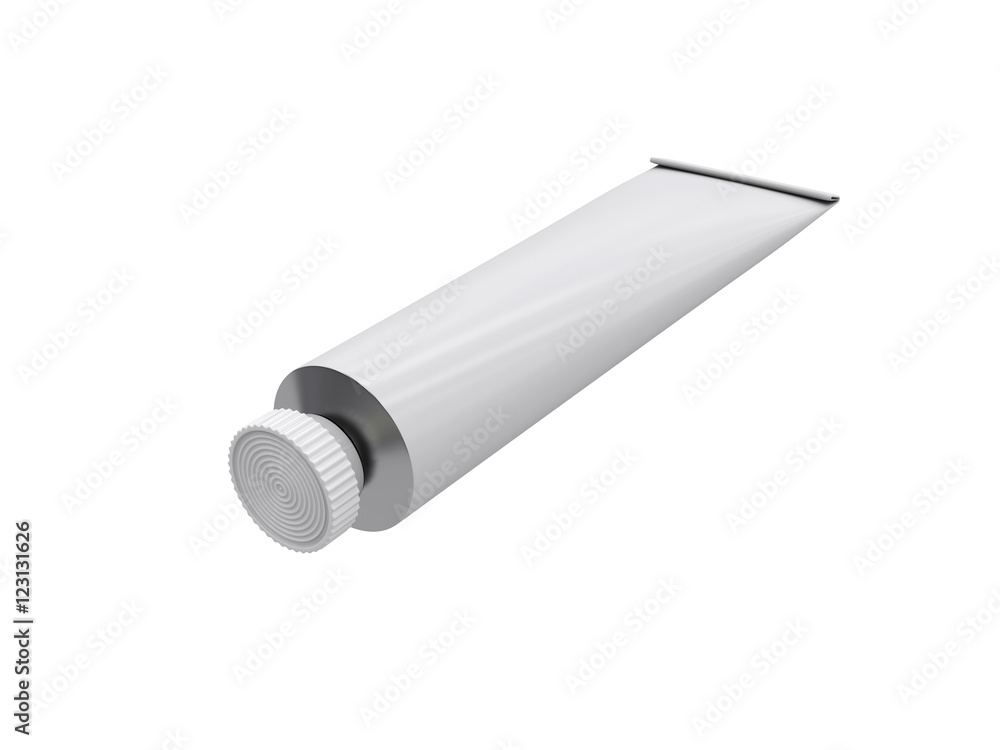 Tube on a white background, 3D rendering Stock Illustration | Adobe Stock