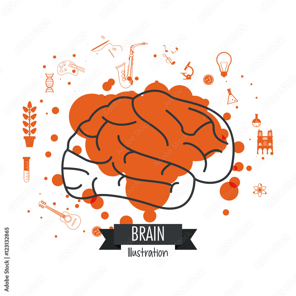 Brain concept with icon design, vector illustration 10 eps graphic ...