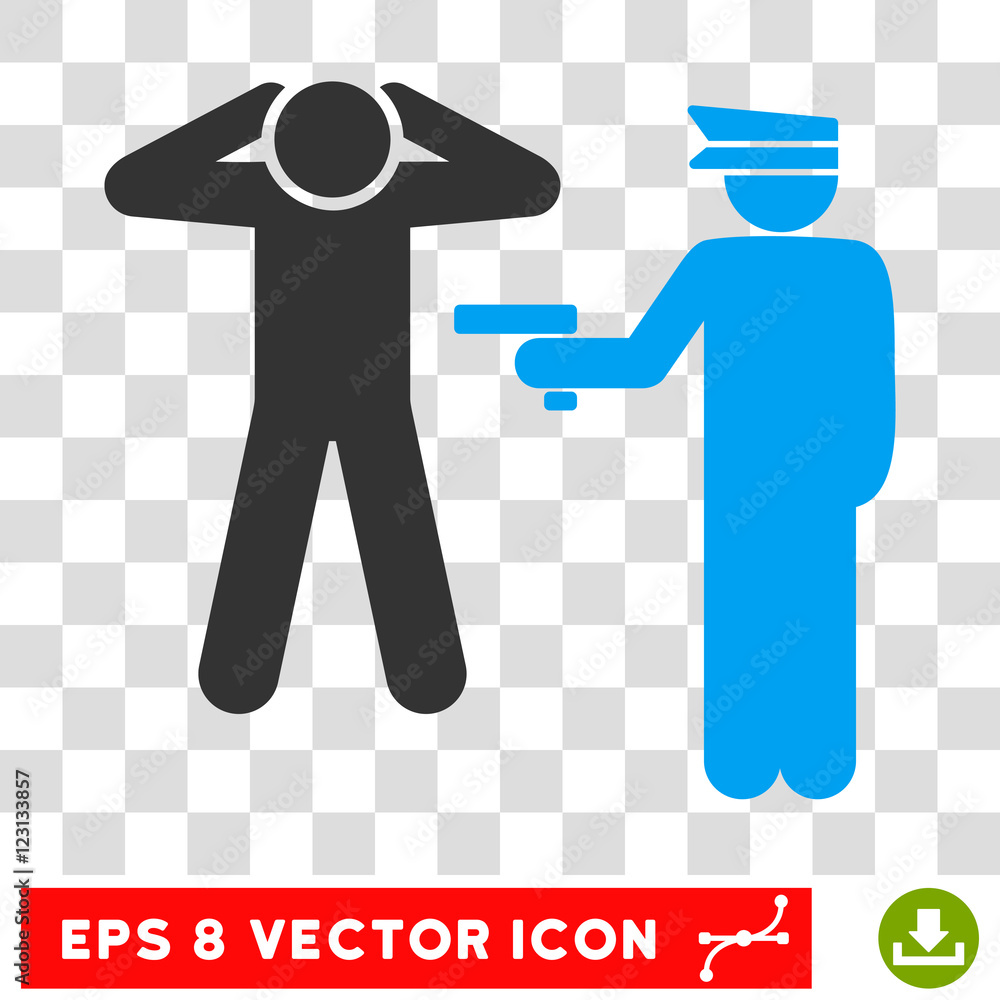 Vector Arrest EPS vector icon. Illustration style is flat iconic ...