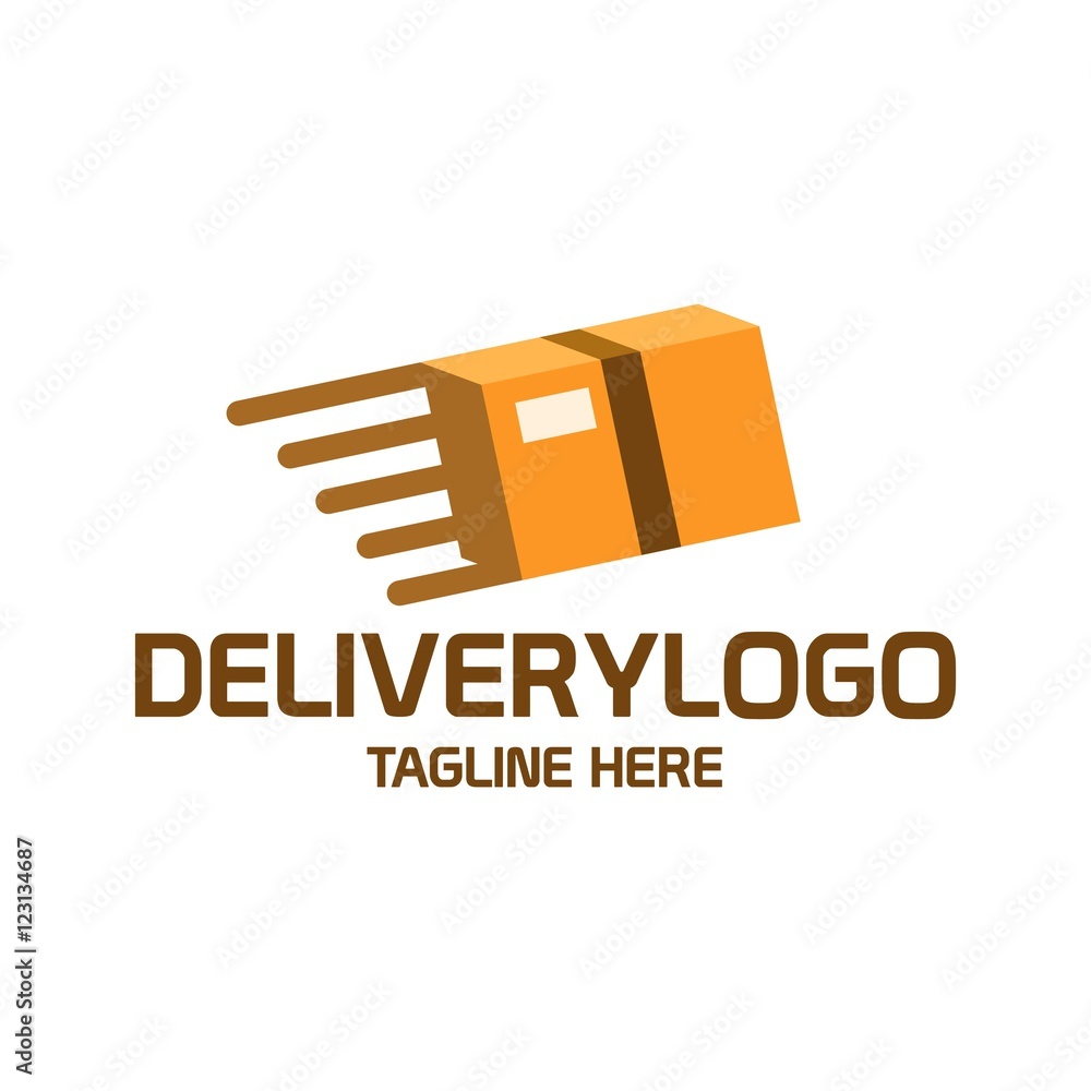 Fast delivery service illustration isolated on white background, speed ...