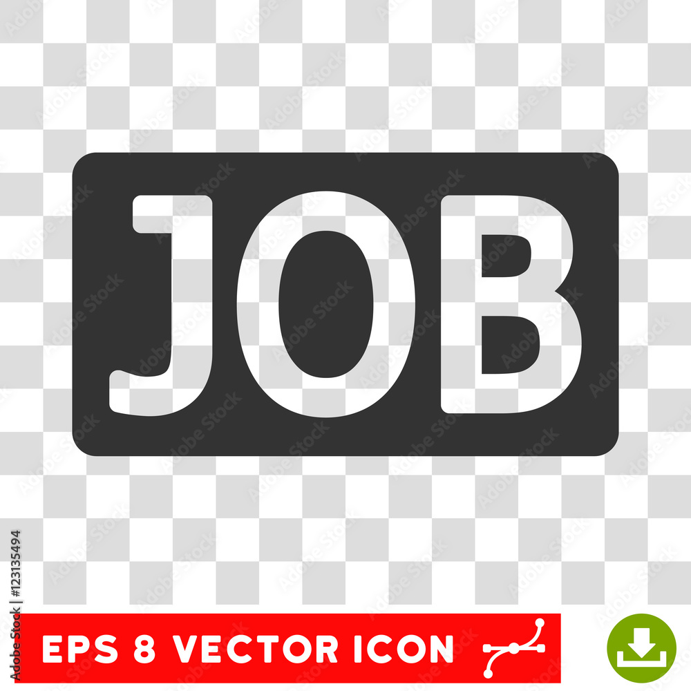 Vector Job Text EPS vector pictogram. Illustration style is flat iconic ...