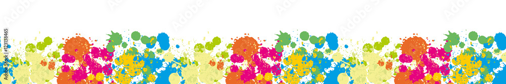 Border Colored blots on the white background seamless pattern Blue Spot ...