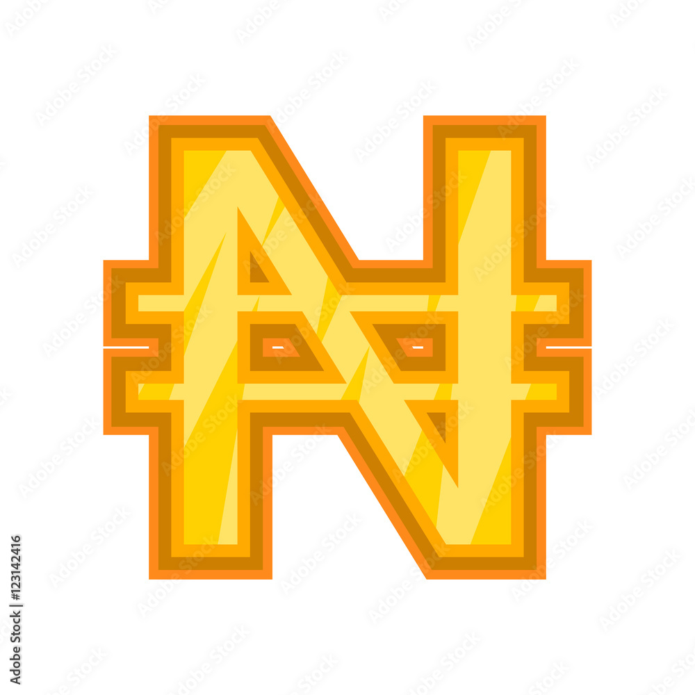 Nigerian naira icon. Cartoon illustration of naira vector icon for web ...