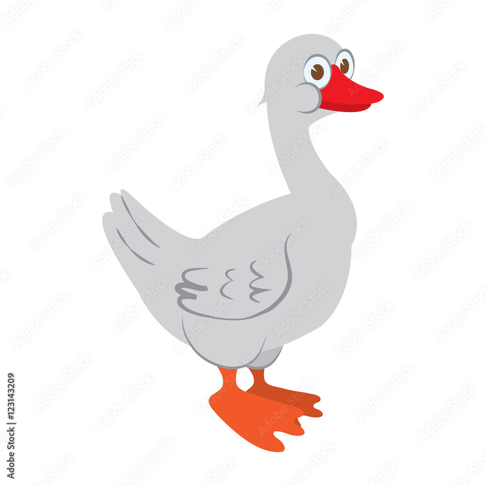 Cartoon funny goose and goose. Farm. Vector farm animals. Stock Vector ...