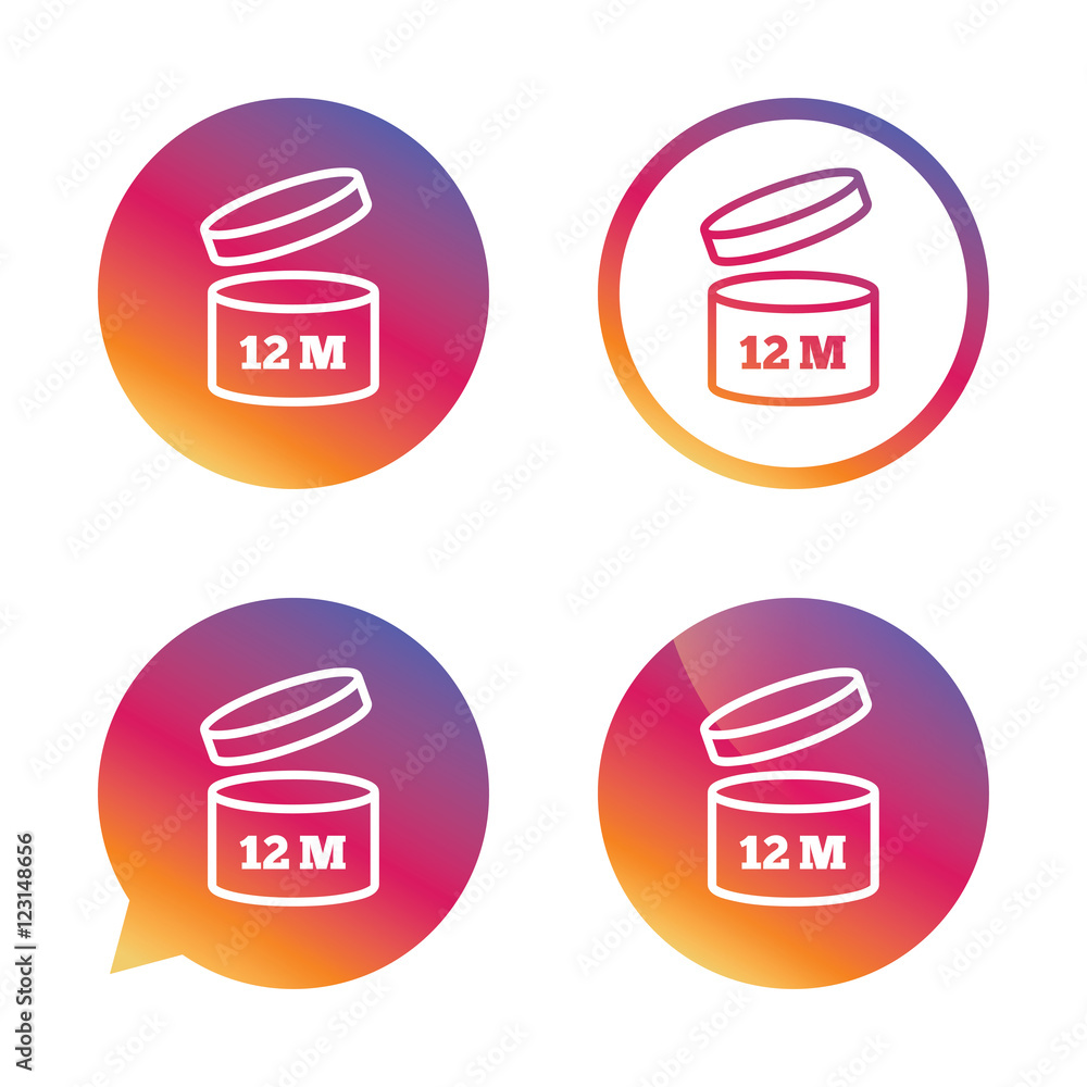 After opening use 12 months sign icon. Stock Vector | Adobe Stock