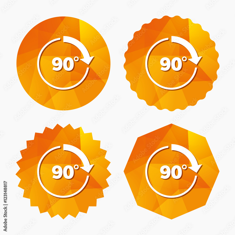 Angle 90 degrees sign icon. Geometry math symbol. Stock Vector | Adobe ...