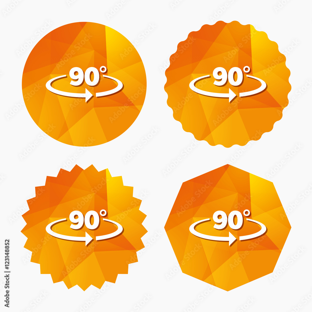 Angle 90 degrees sign icon. Geometry math symbol. Stock Vector | Adobe ...