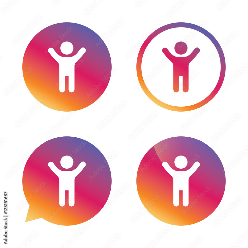 Child icon. Happy young boy symbol. Stock Vector | Adobe Stock